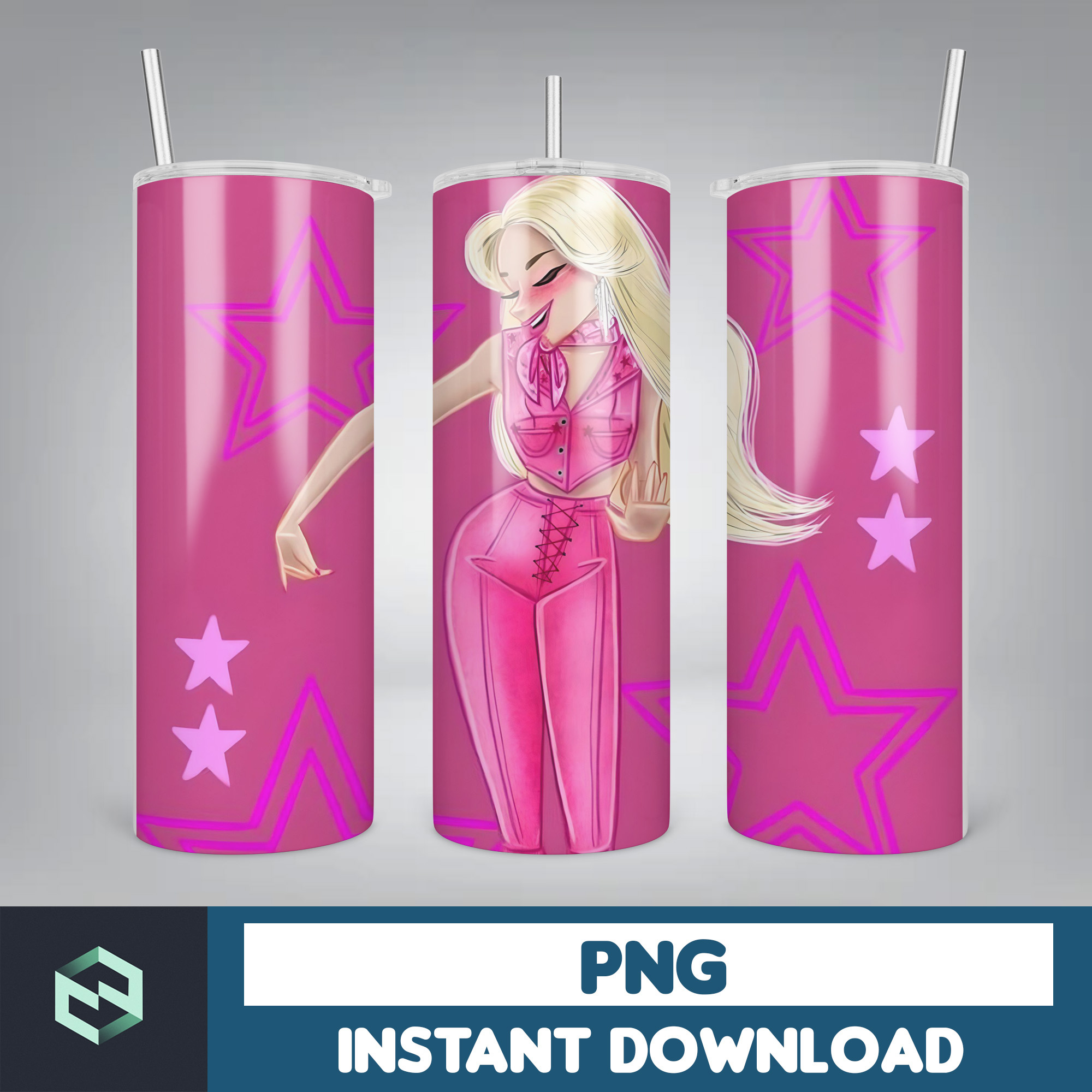 Barbie Tumbler, Barbie Tumbler PNG, Barbie Sublimation Wraps | Inspire ...