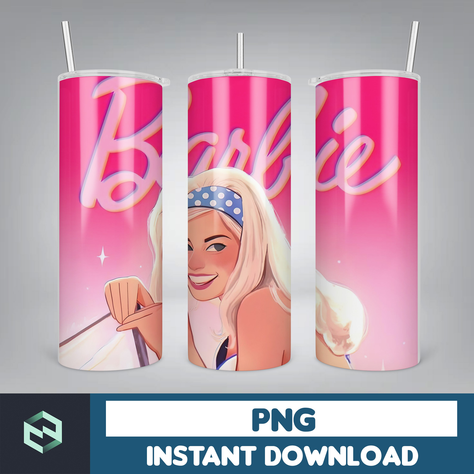 Barbie Tumbler, Barbie Tumbler PNG, Barbie Sublimation Wraps | Inspire ...