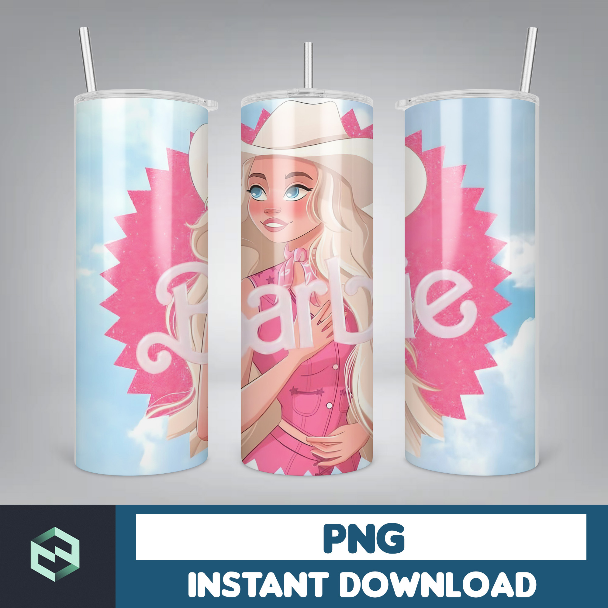 Barbie Tumbler, Barbie Tumbler PNG, Barbie Sublimation Wraps | Inspire ...