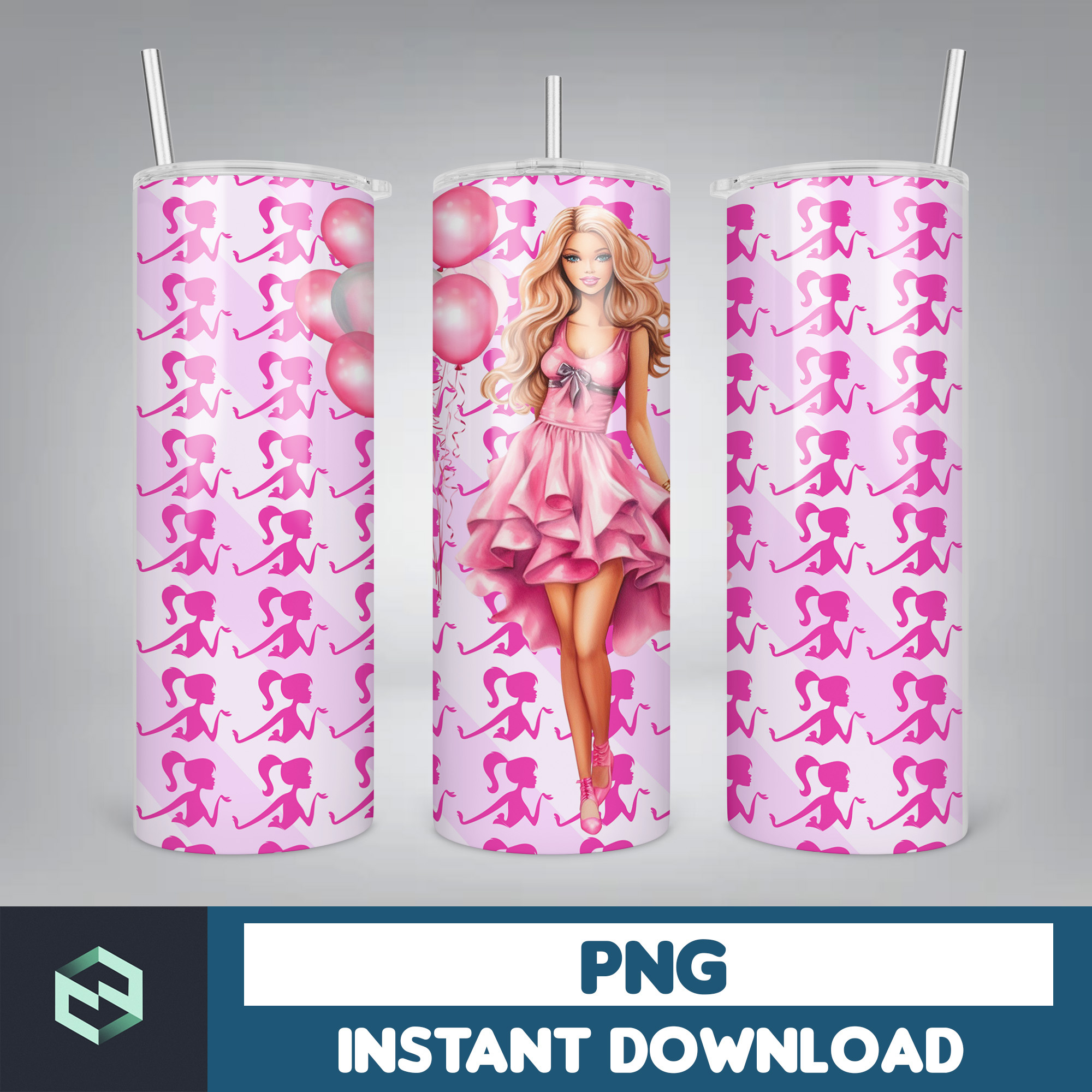 Barbie Tumbler, Barbie Tumbler PNG, Barbie Sublimation Wraps | Inspire ...