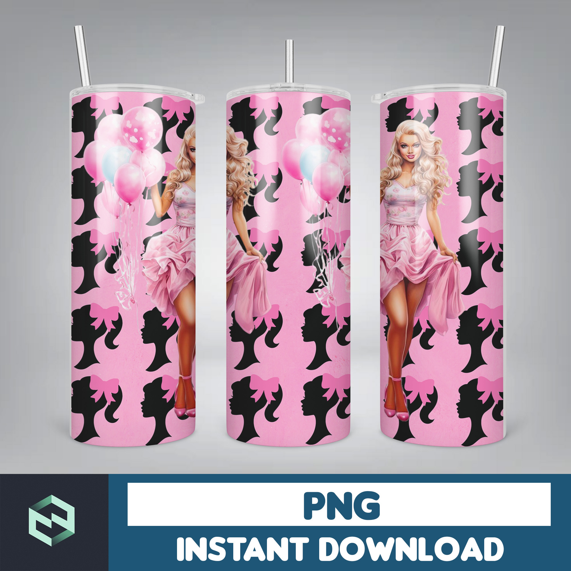Barbie Tumbler, Barbie Tumbler PNG, Barbie Sublimation Wraps | Inspire ...