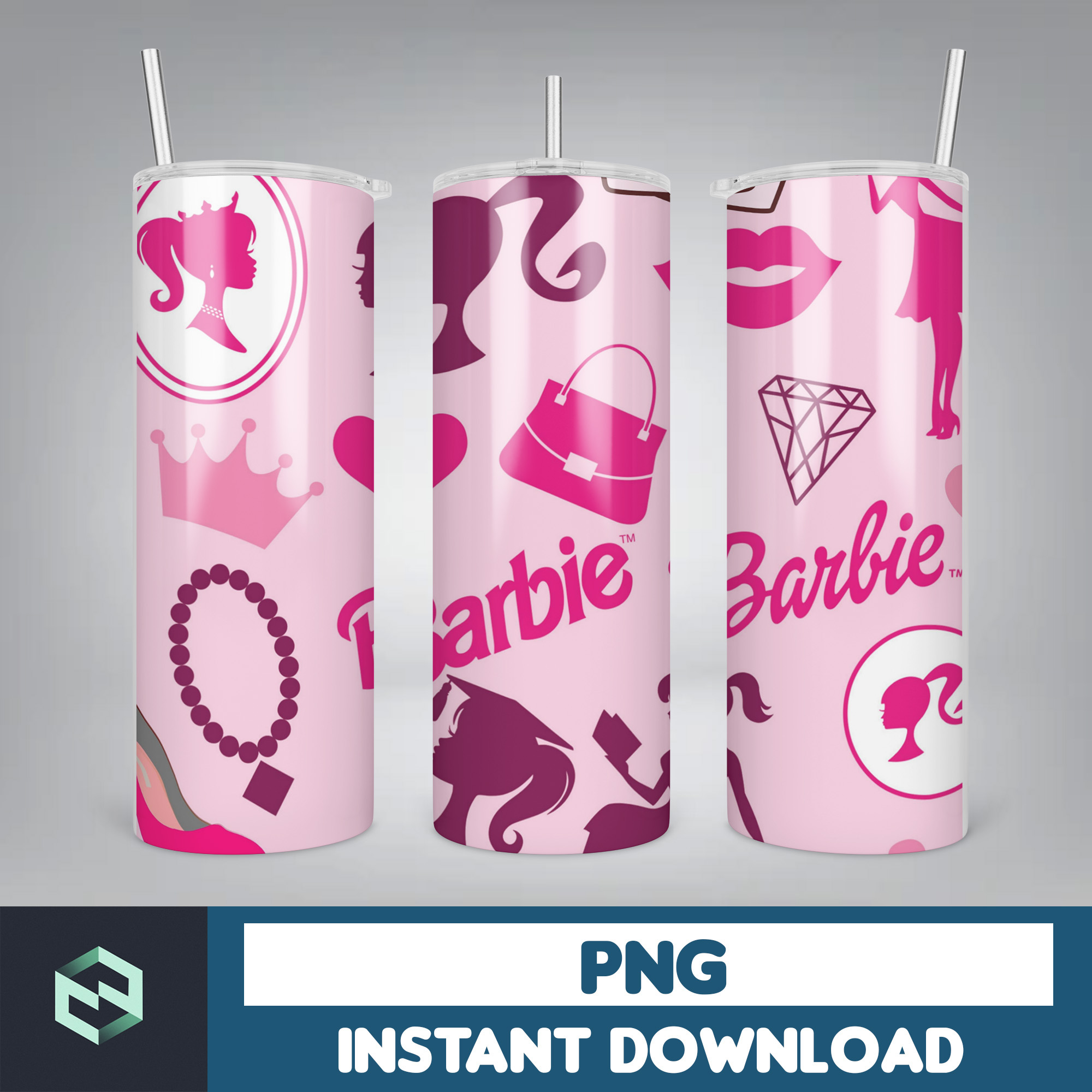 Barbie Tumbler, Barbie Tumbler PNG, Barbie Sublimation Wraps | Inspire ...