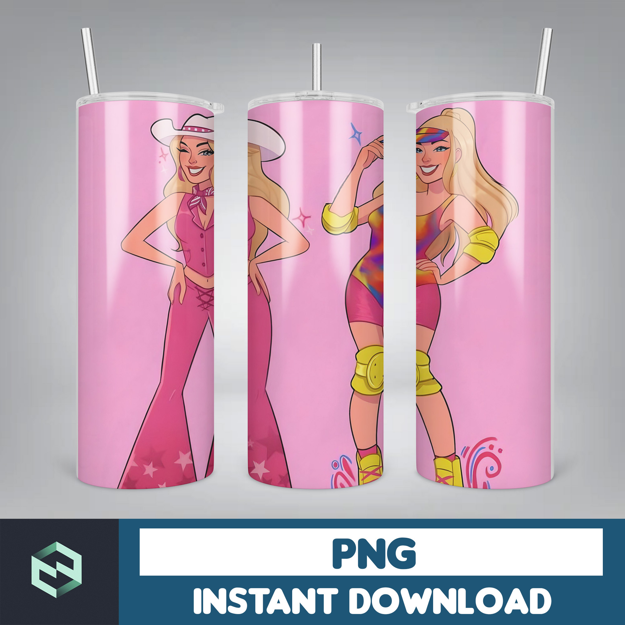 Barbie Tumbler, Barbie Tumbler PNG, Barbie Sublimation Wraps | Inspire ...