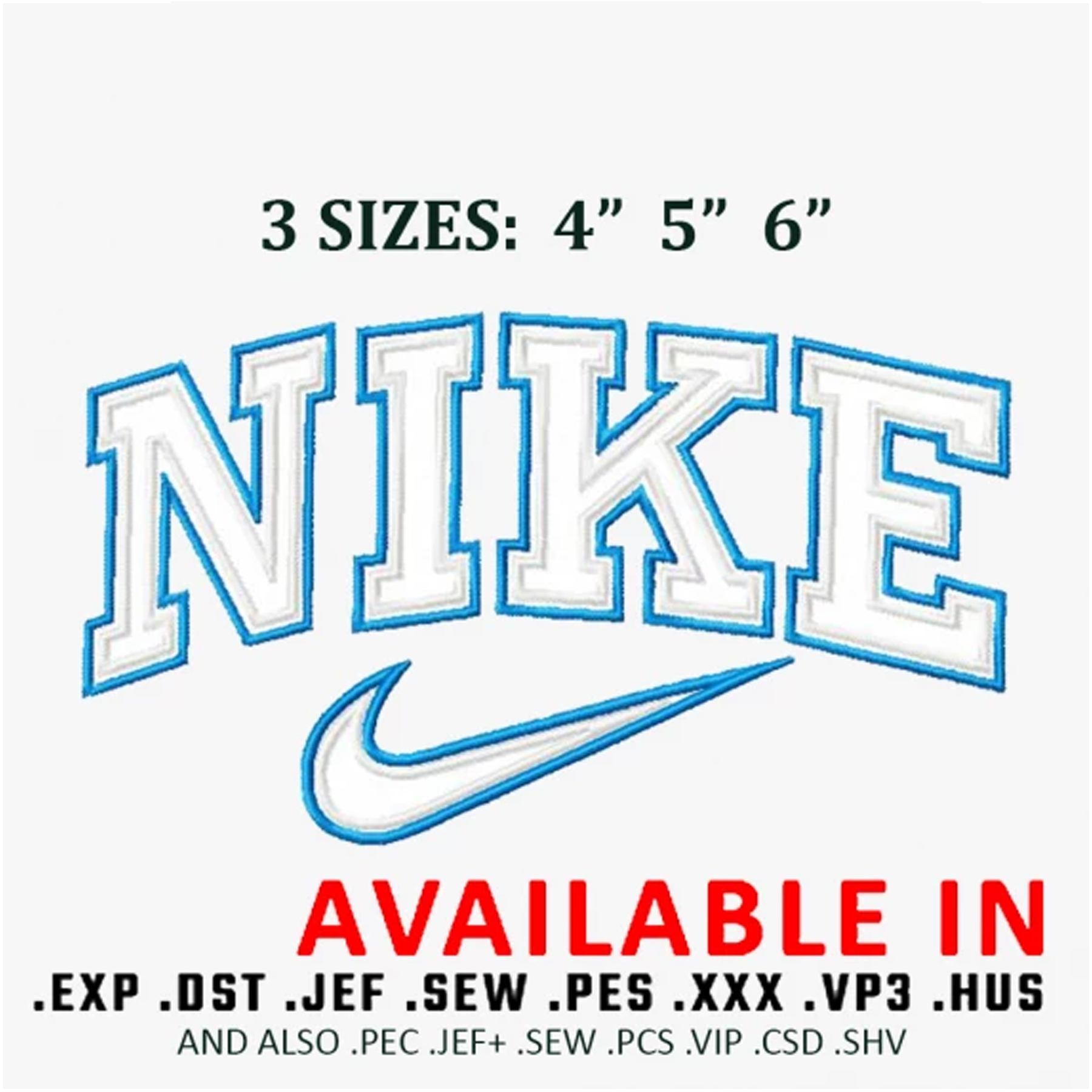 Nike Blue logo Embroidery Design, brands design, logo shirt, - Inspire ...