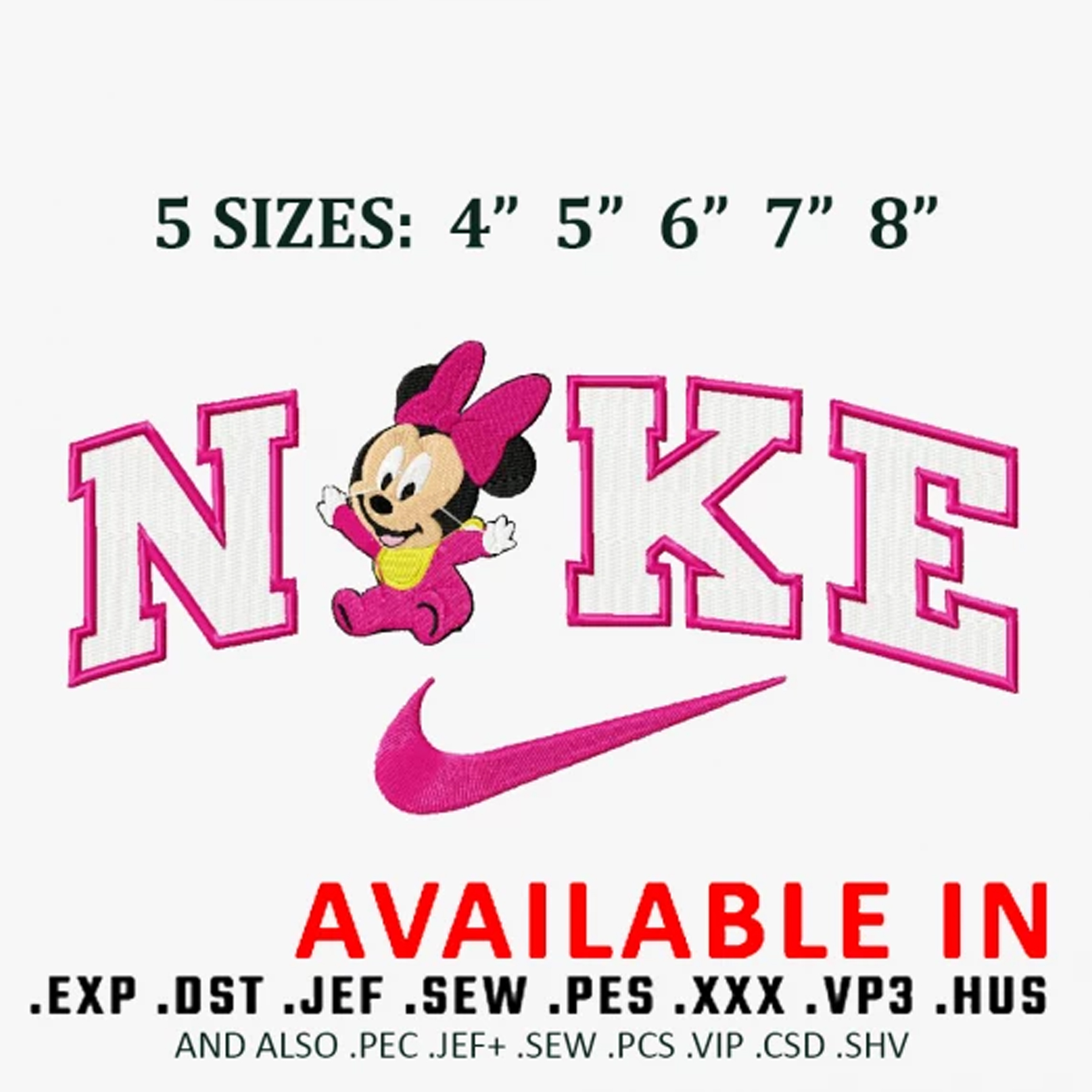Nike Minnie Mouse Embroidery Design, brands design, logo shi | Inspire ...