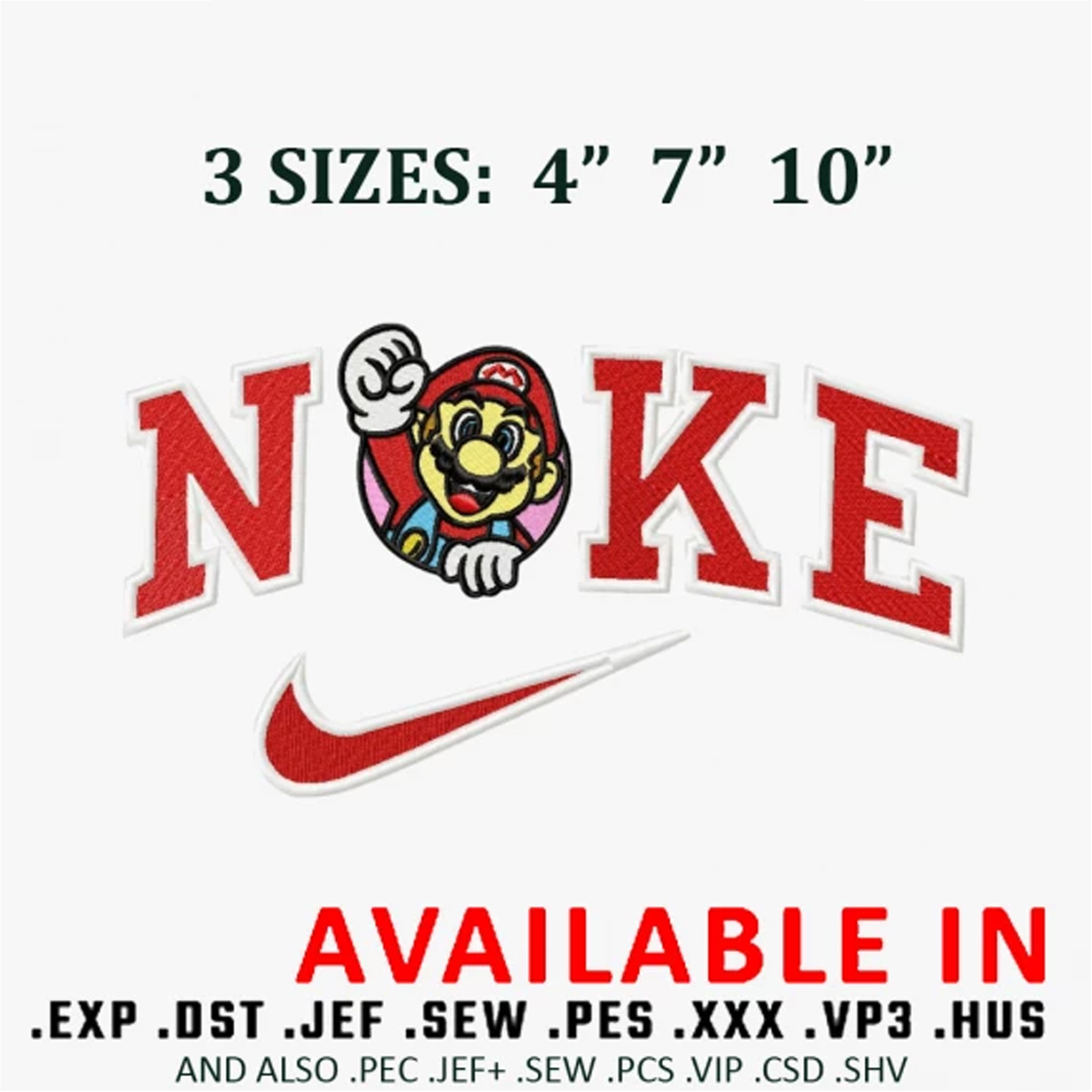 Super Mario Nike Embroidery Design, brands design, logo shir | Inspire ...