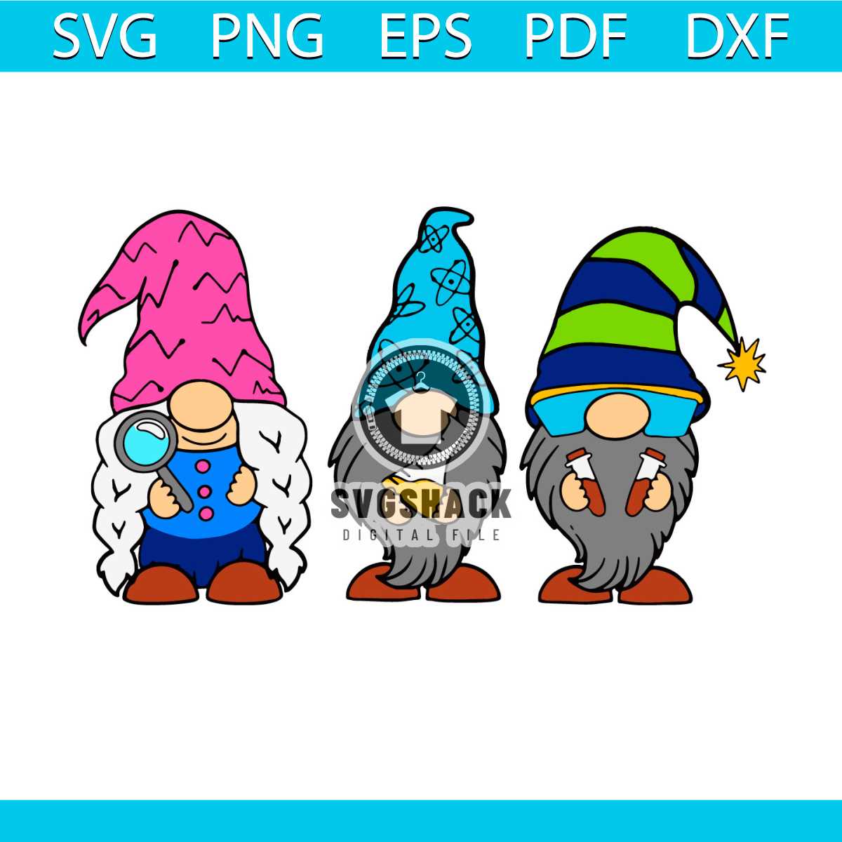 Three Gnomies Science SVG Files, Gnome Science SVG, Trending - Inspire ...