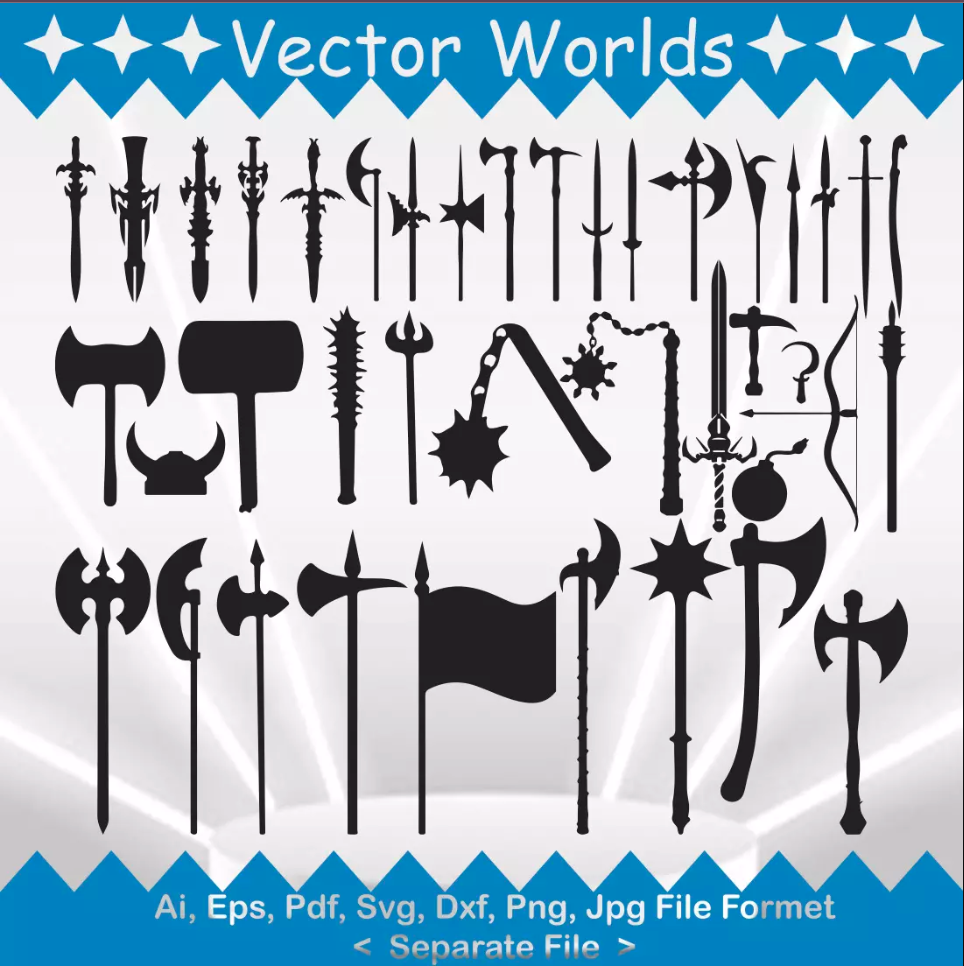 Medieval Weapon svg, Medieval Weapons svg, Medieval, Weapon, | Inspire ...