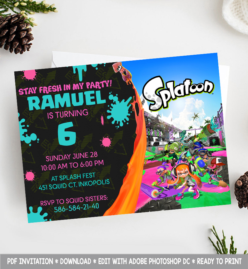 Splatoon Videogame Invitation, Splatoon Invitation, Splatoon | Inspire ...