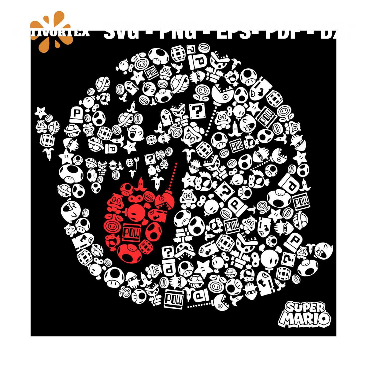 Nintendo Super Mario Iconic Boo Portrait Graphic Svg | Inspire Uplift