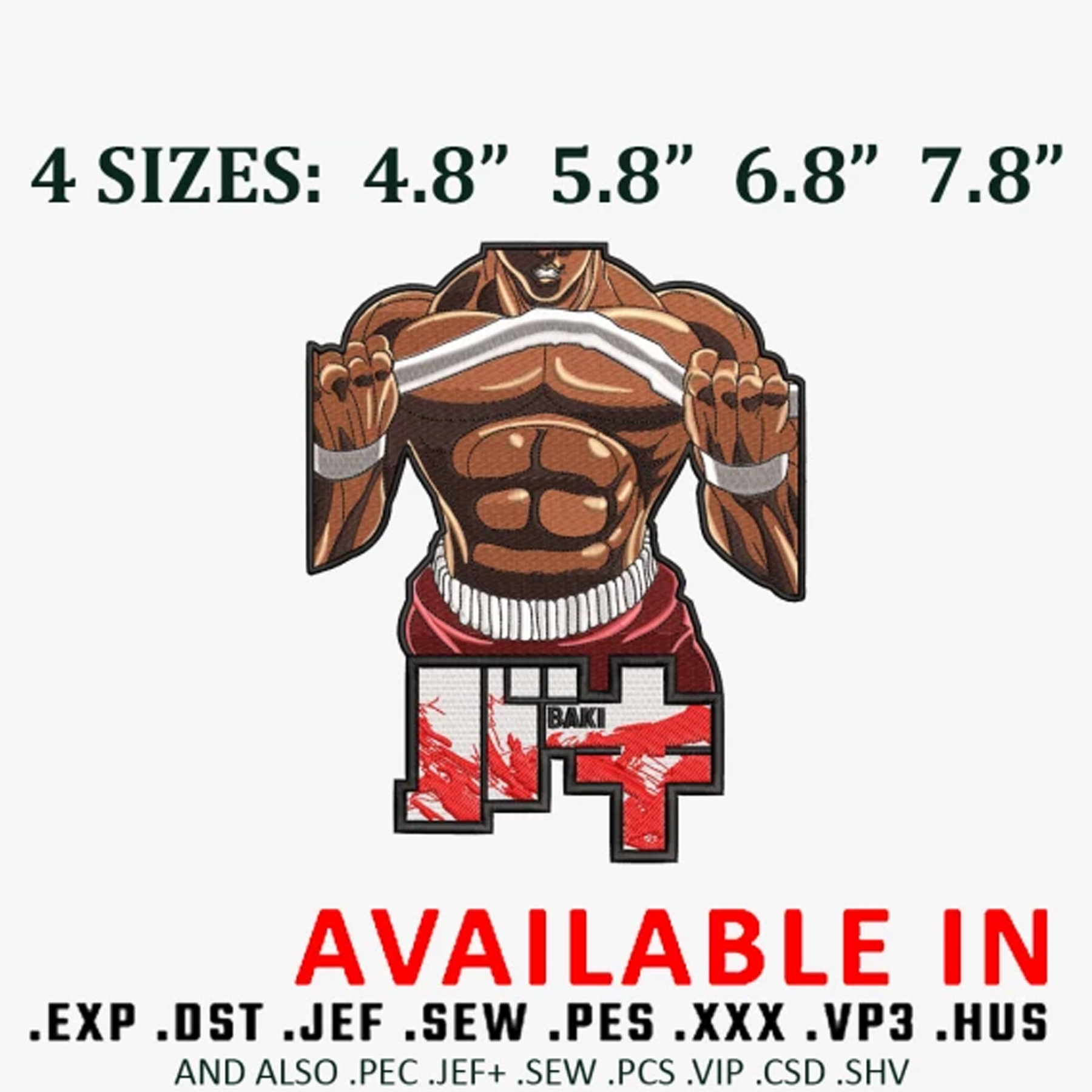 Baki Embroidery design, Baki the Grappler Embroidery design, | Inspire ...