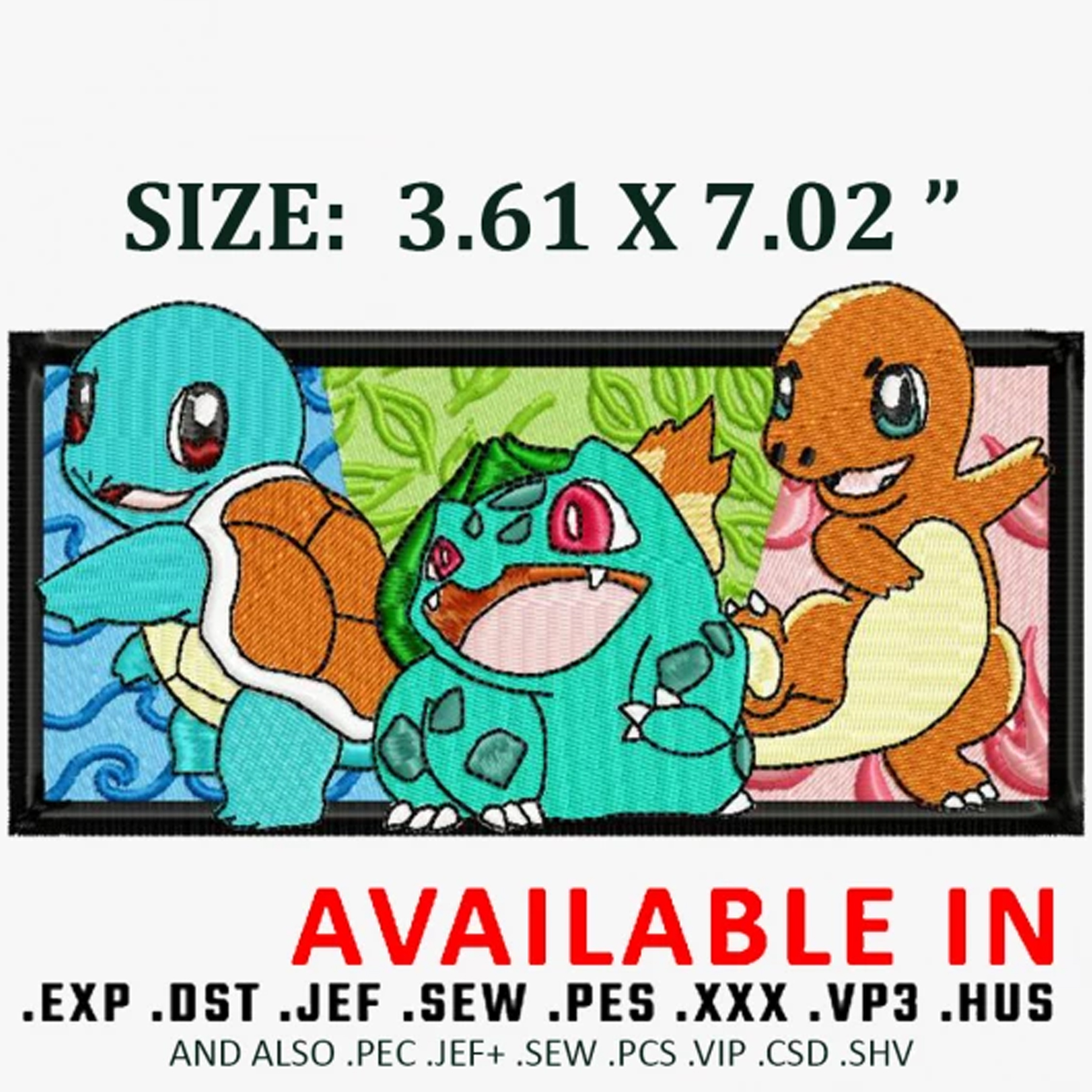 Pokemon starter Embroidery design, pokemon Embroidery design | Inspire ...
