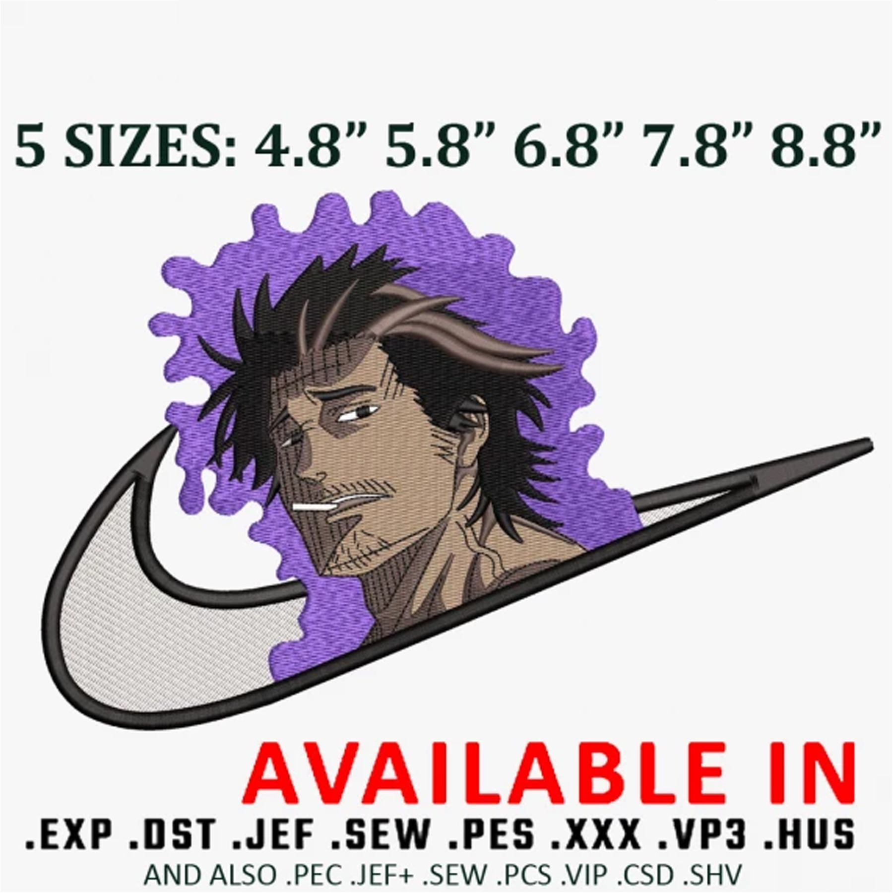 Captain Yami Embroidery design, Black clover Embroidery desi | Inspire ...