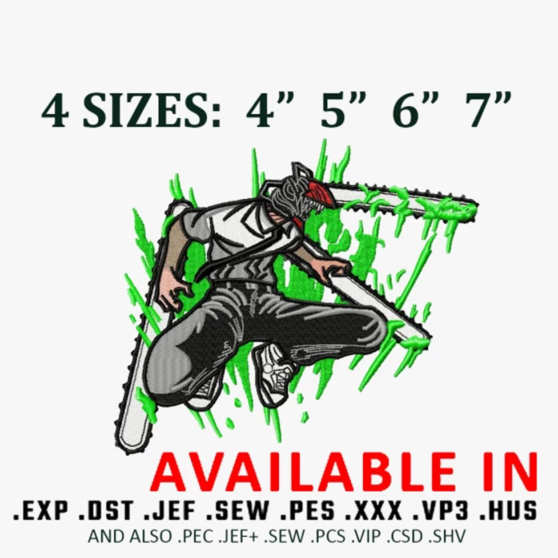 Chainsaw Man Embroidery design, Chainsaw Man Embroidery desi | Inspire ...