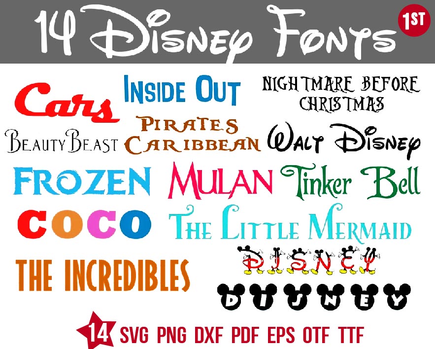 Disney Alphabet Svg, Disney & Friends Font svg Bundle, Disne - Inspire ...