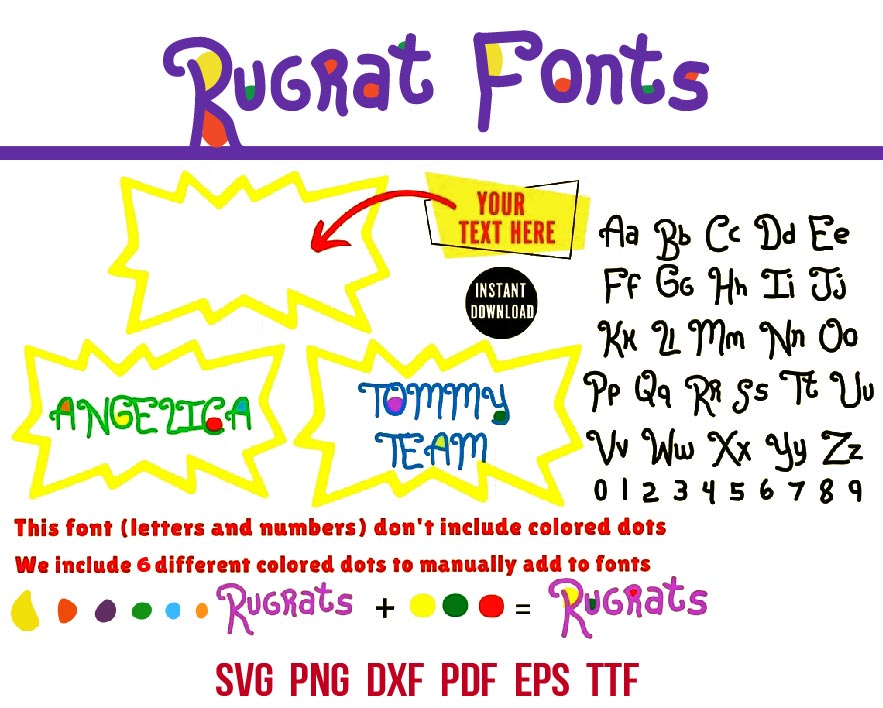 Rugrats SVG Bundle, Rugrats Font SVG, Rugrats Alphabet SVG, - Inspire ...
