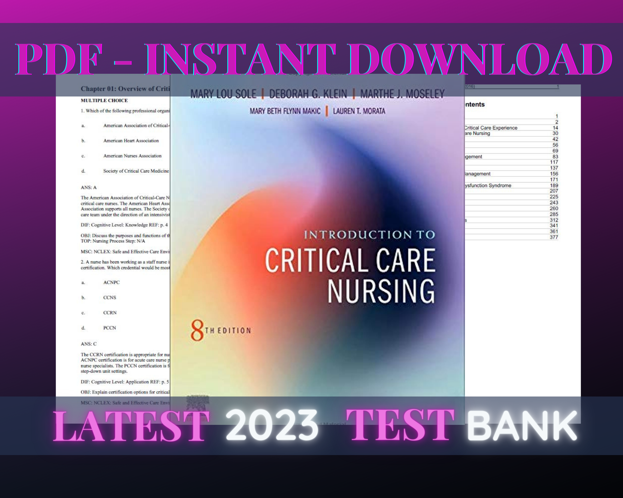 Latest 2023 Test Bank for Introduction to Critical Care Nurs - Inspire ...