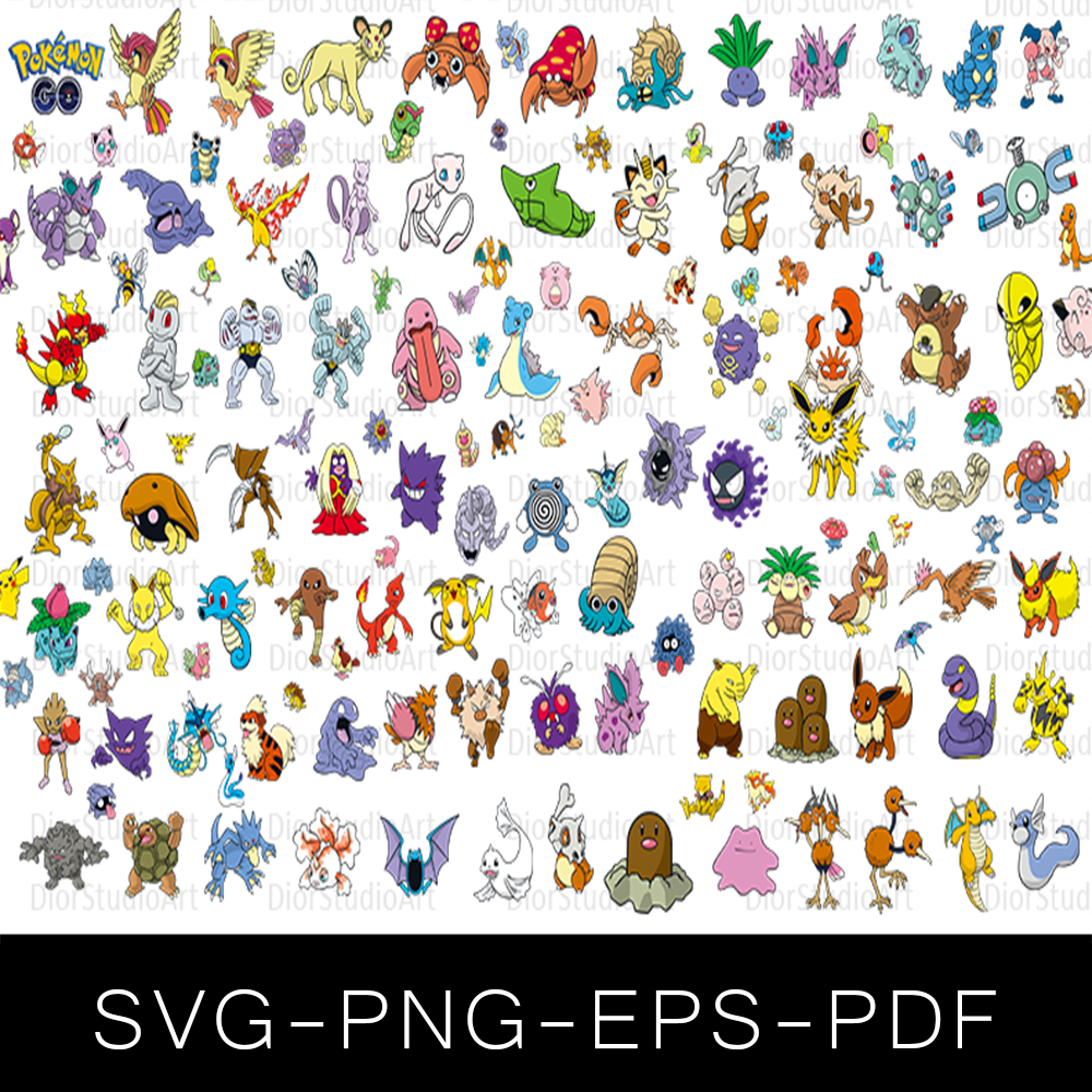 Pokemon SVG Bundle, Pokemon Cut file, Pokemon Clipart, Pikac | Inspire ...