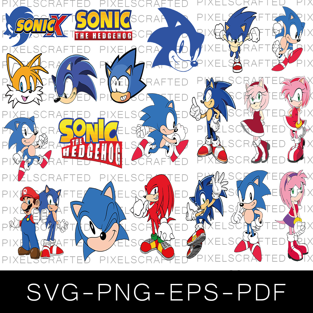 Sonic the Hedgehog SVG Bundle, Sonic Cut file, Sonic Clipart | Inspire ...