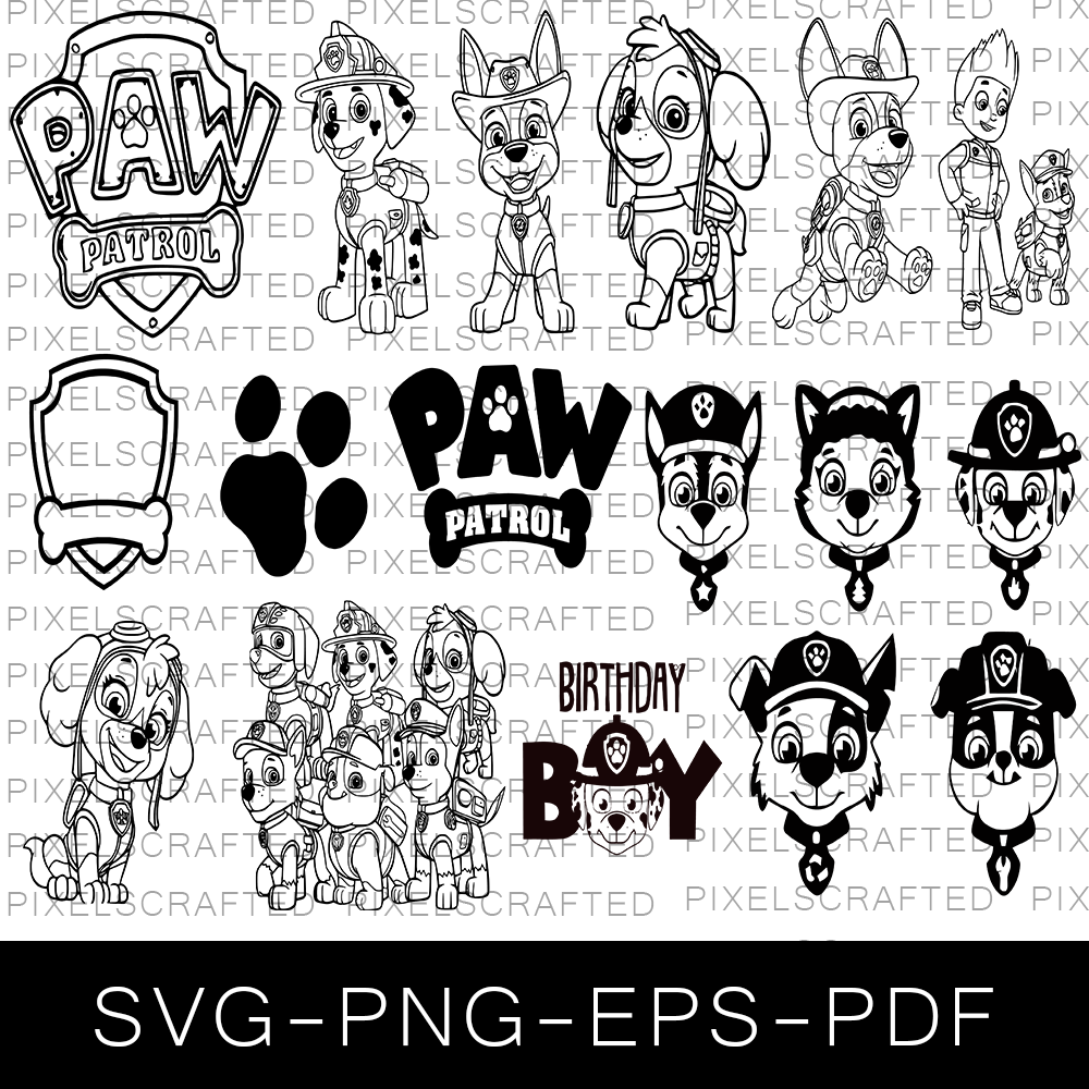 Paw Patrol SVG Bundle, Paw Patrol Cut file, Paw Patrol Clipa | Inspire ...