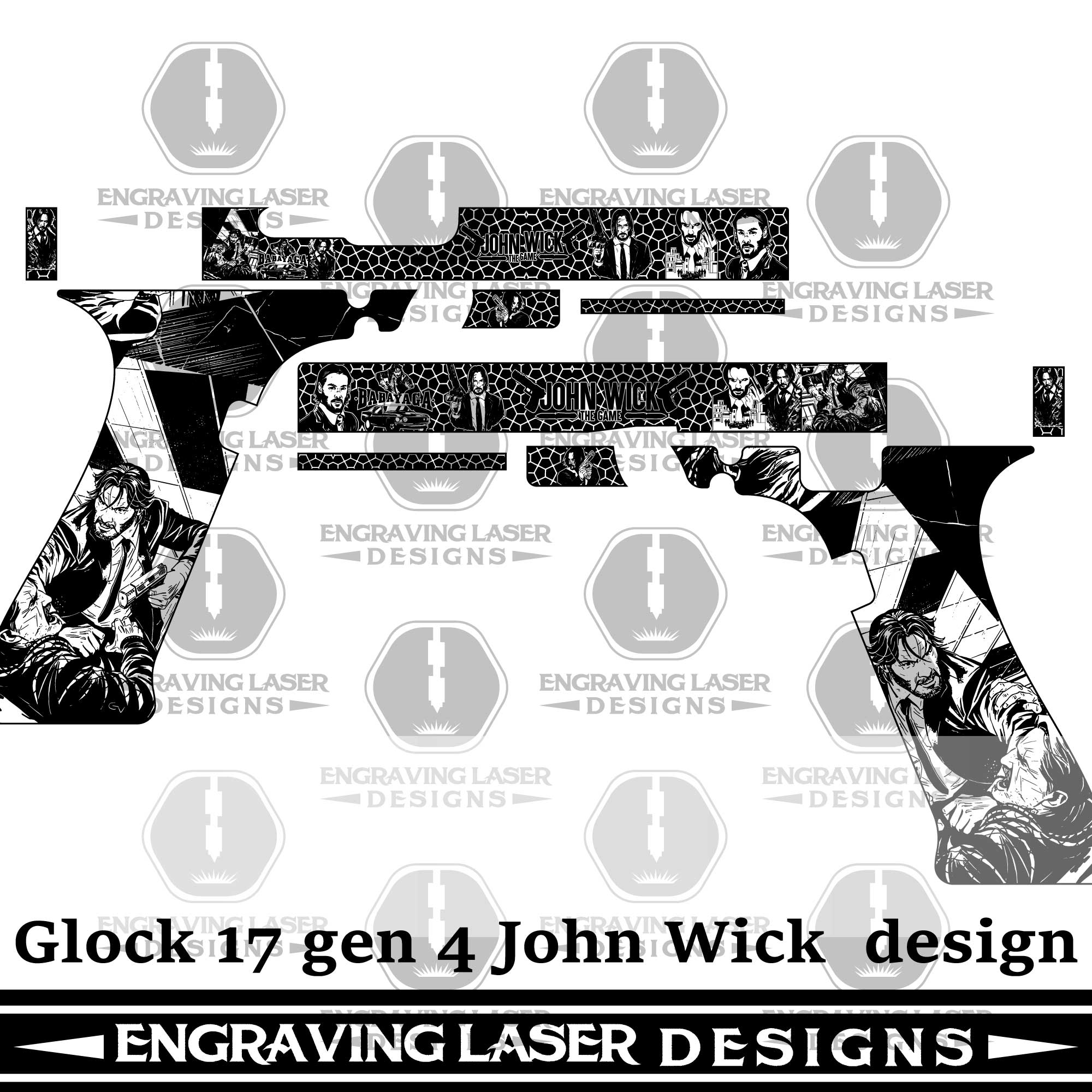 Engraving Laser Designs Glock 17 Gen4 John Wick Design | Inspire Uplift