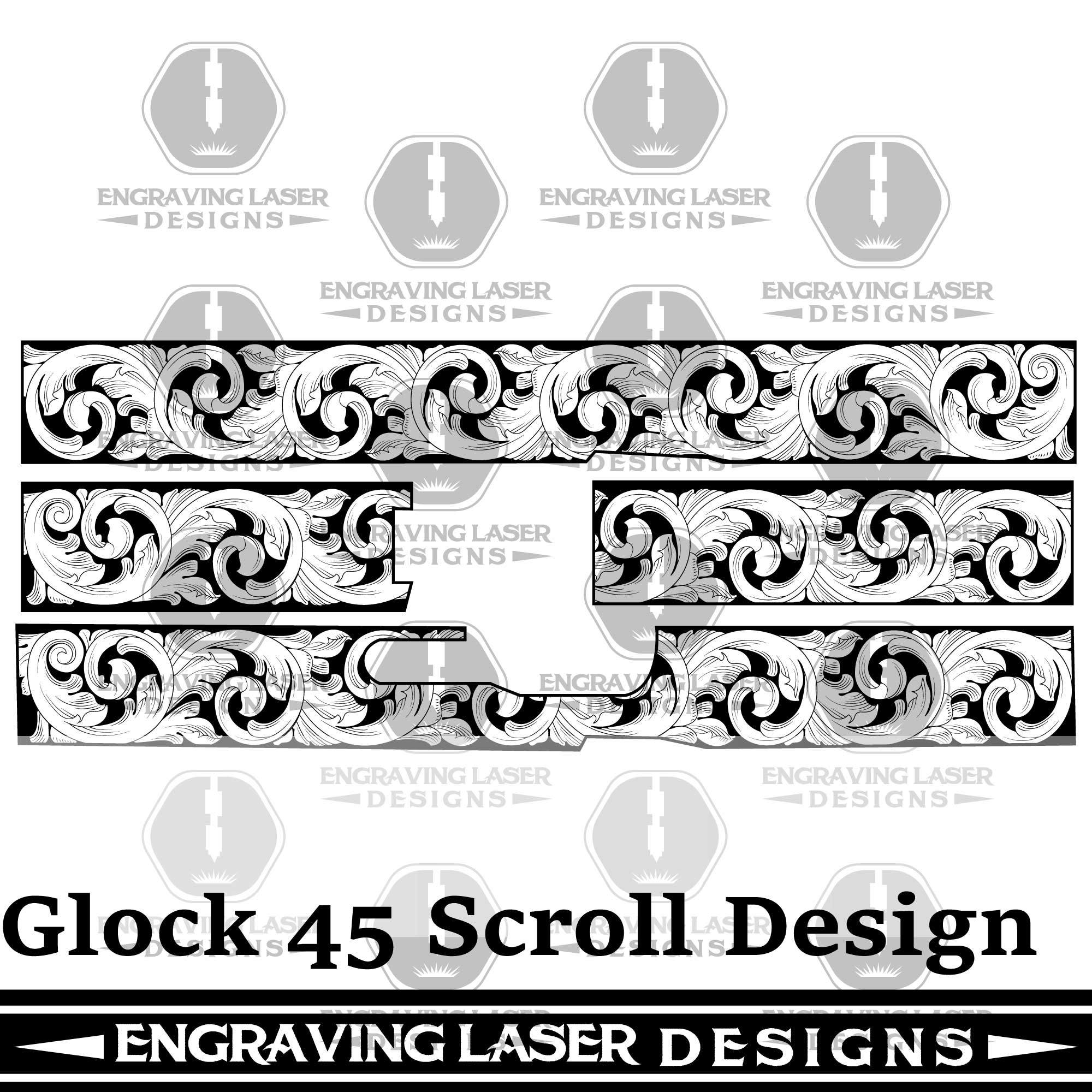Engraving Laser Designs Glock 45 Scroll Design | Inspire Uplift