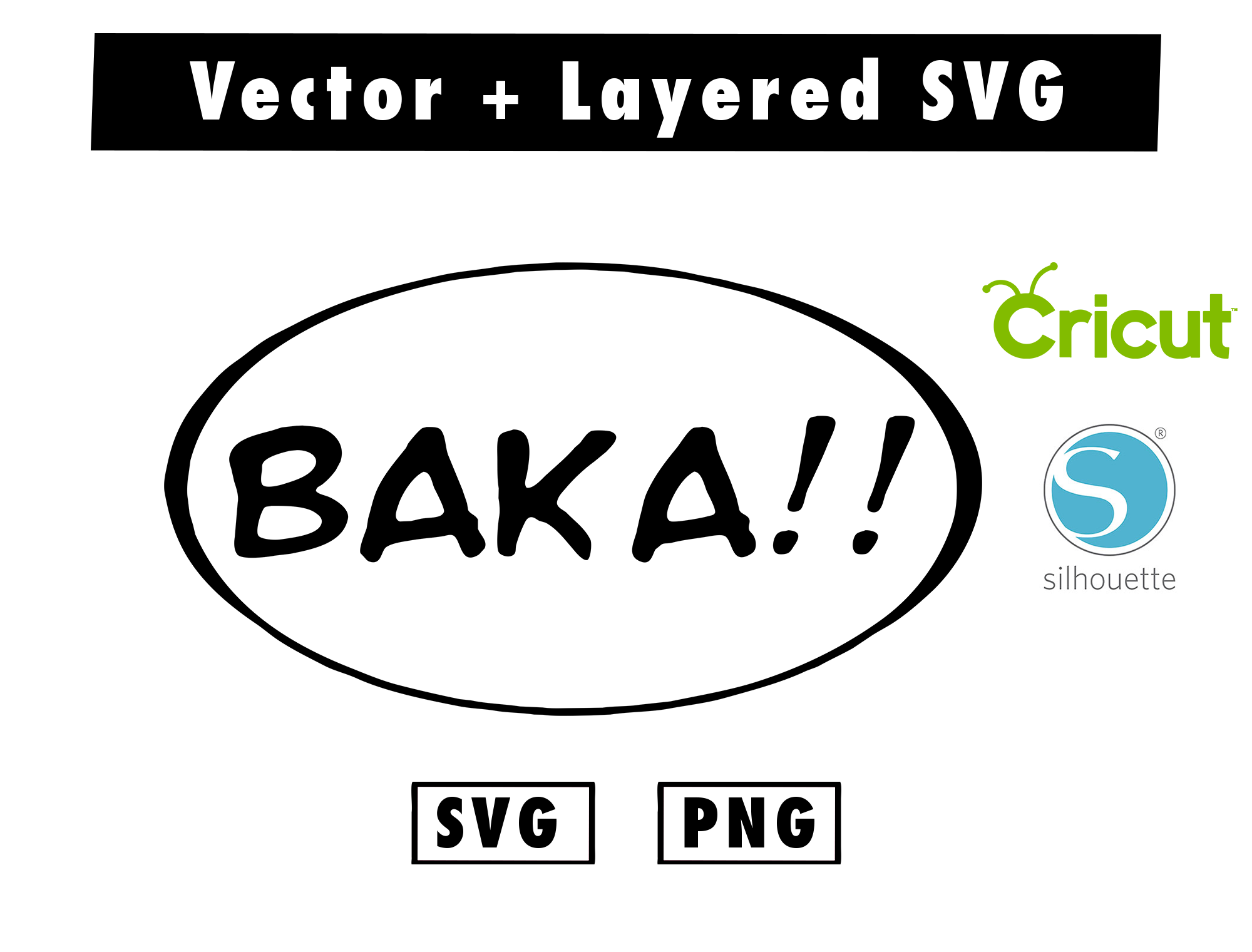 BAKA svg and png files for cricut machine , anime svg , man | Inspire ...
