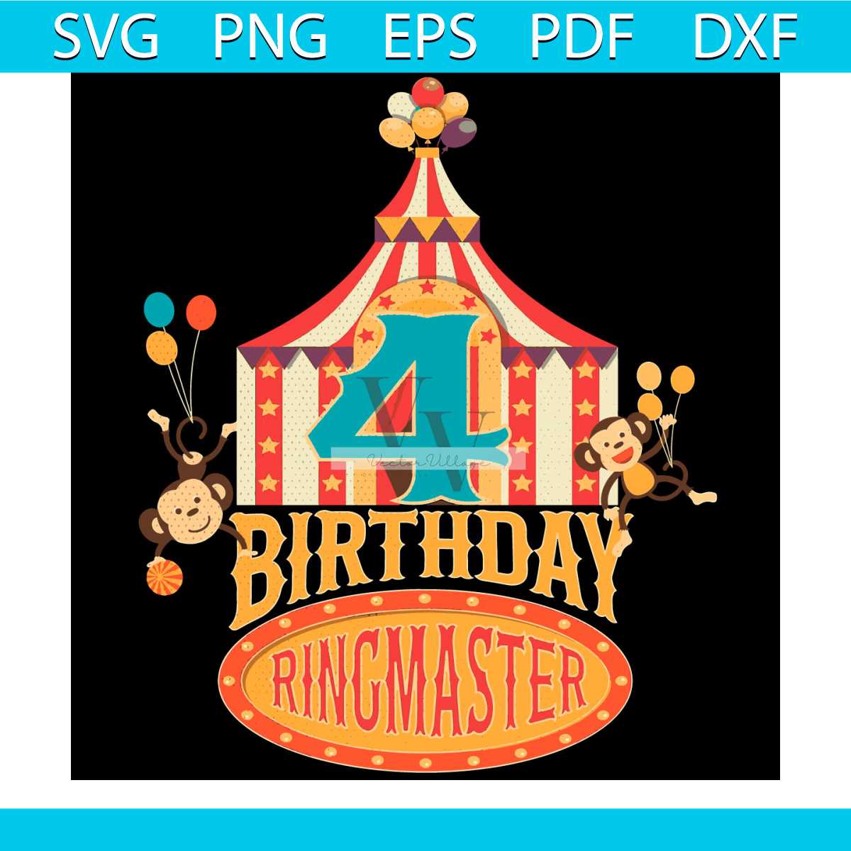 4th Birthday Ringmaster Kids Circus Lover Birthday Party Svg | Inspire ...