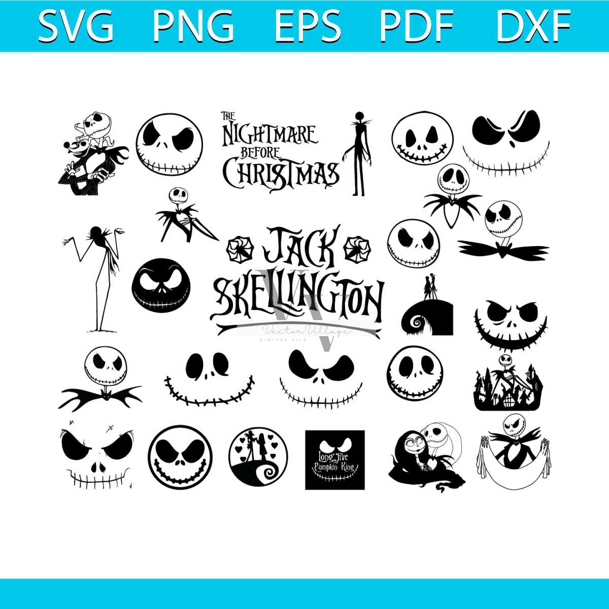 Jack Skellington Bundle Svg, Jack Skellington Svg, Halloween | Inspire ...