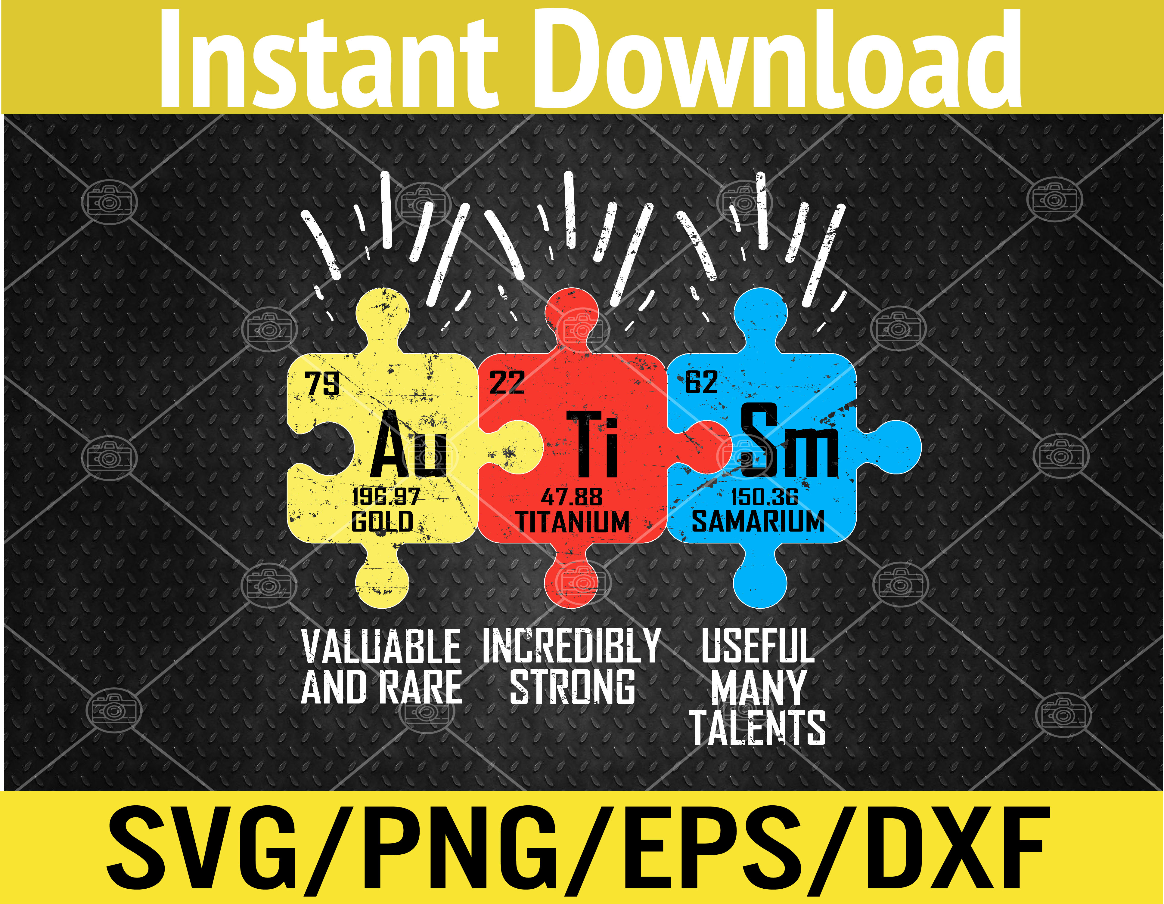 Autism Elements Periodic Table Awareness ASD Svg, Eps, Png, - Inspire ...