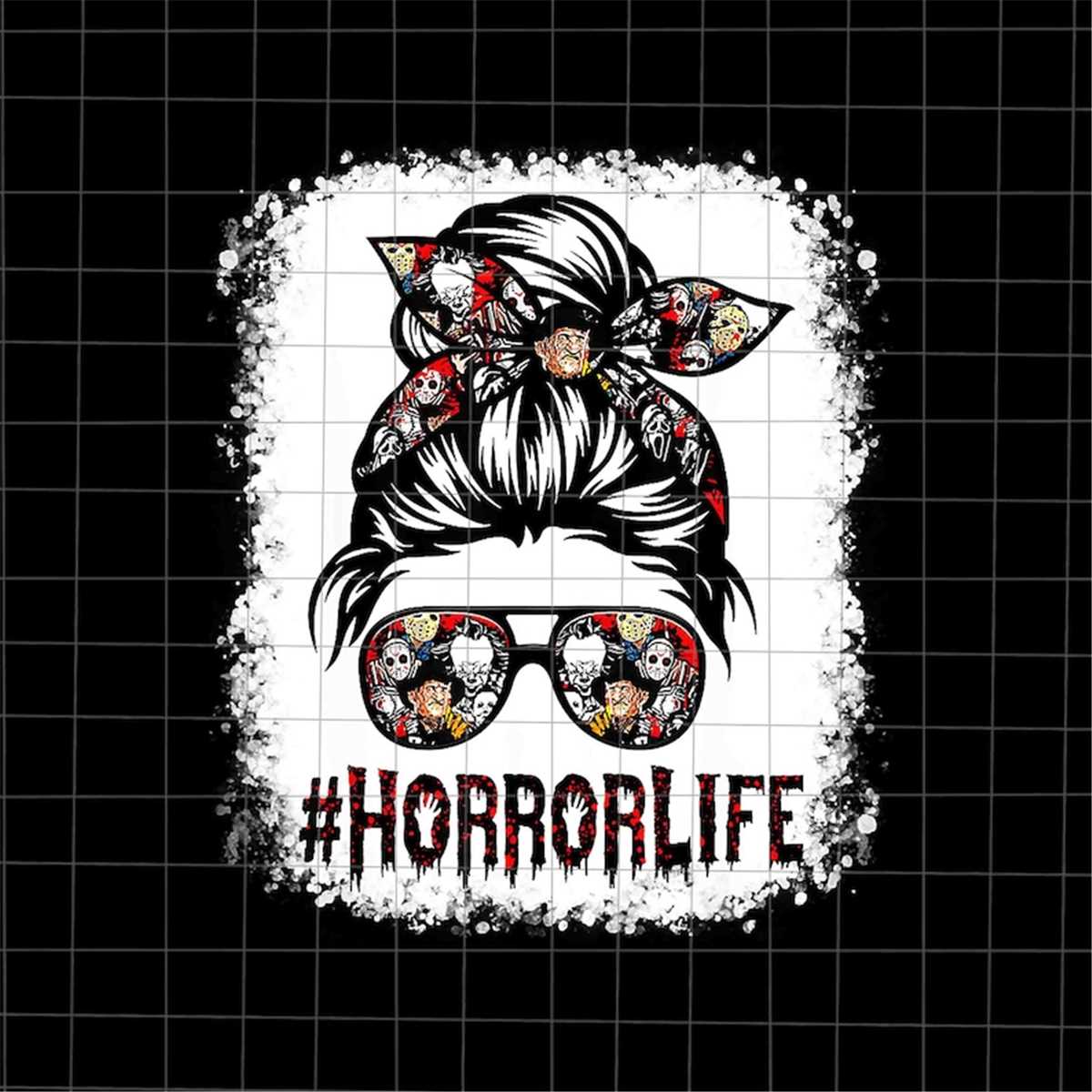 Horror Life Png, Halloween Skull Mom Messy Hair Bun Monster | Inspire ...