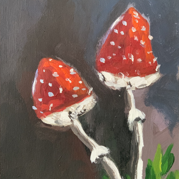 Abstract mushrooms, acrylic painting on cardboard 21.5x31 re | Inspire ...