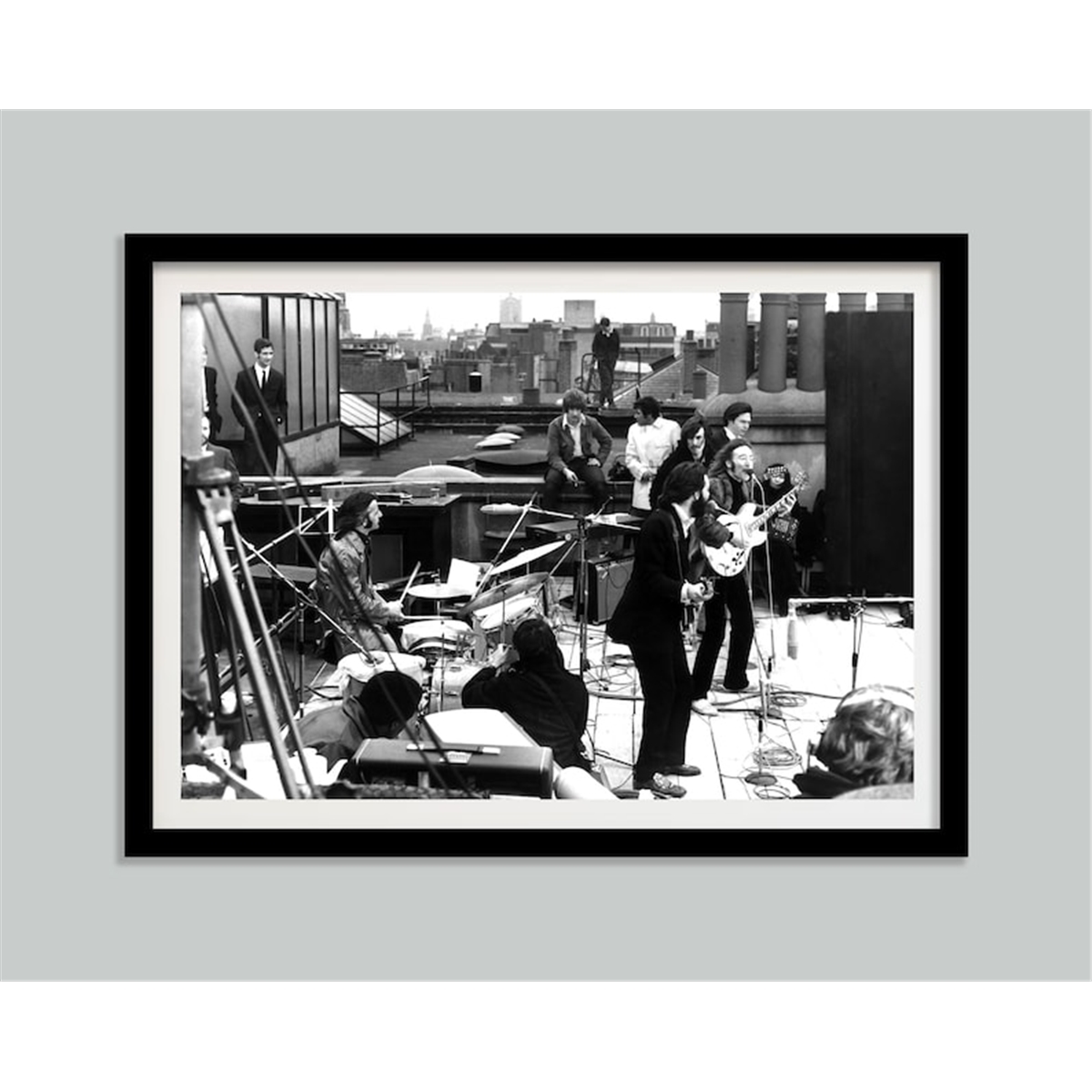 The Beatles Rooftop Concert Poster, Black and White Wall Art | Inspire ...