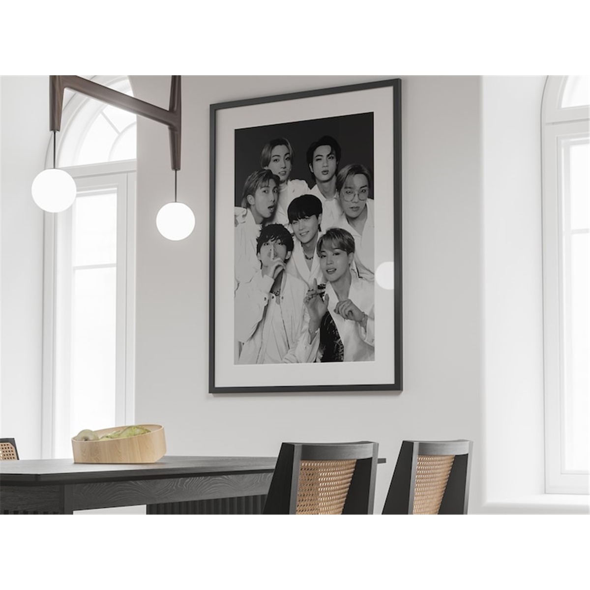 BTS Group Poster, Black And White BTS Wall Art, Bts Print, B - Inspire ...