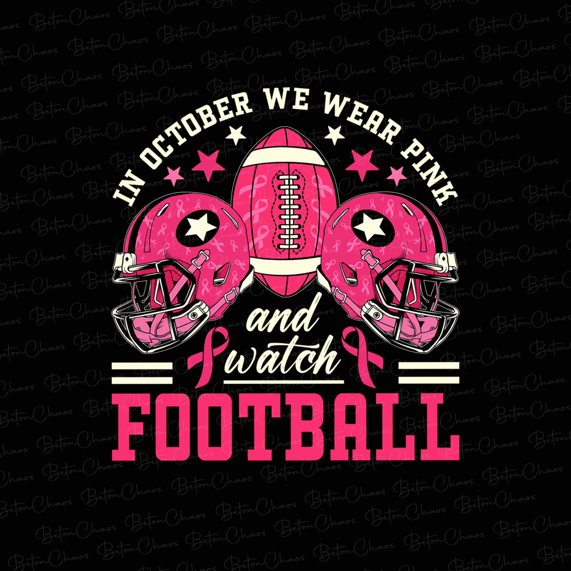 Breast Cancer Png, In October We Wear Pink Png, Football Bre - Inspire ...