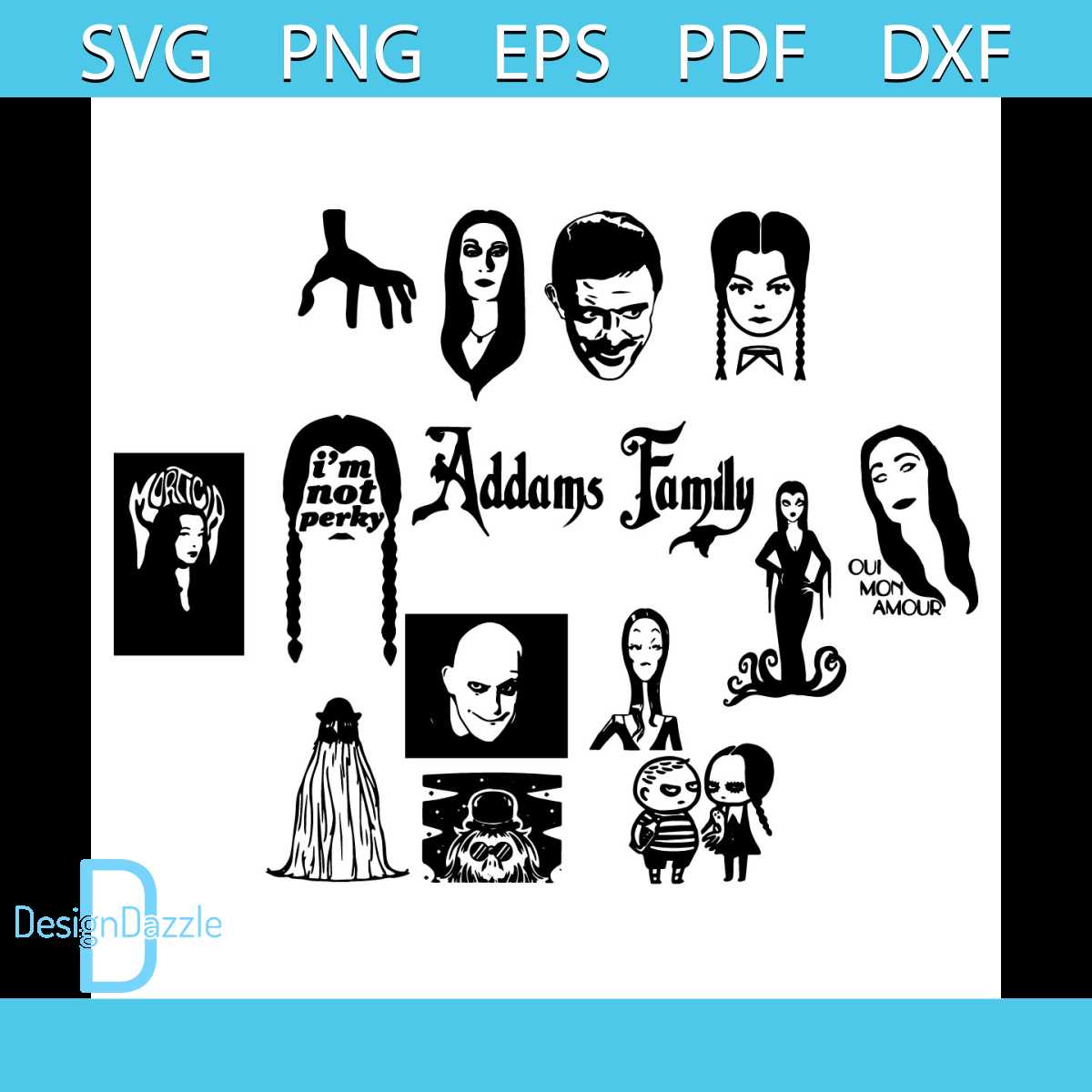 The Addams Family SVG Bundle, Addams Family SVG PNG DXF EPS, | Inspire ...