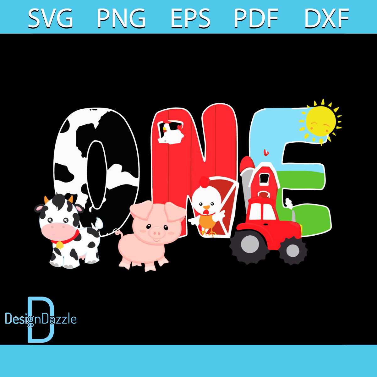 Farm Animals 1st Birthday Barnyard 1 Year Old Baby Birthday - Inspire ...