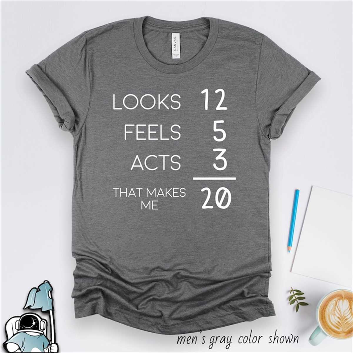 20 Year Old Looks 12 Feels 5 Acts 3 Shirt Funny 20th Birthd | Inspire ...