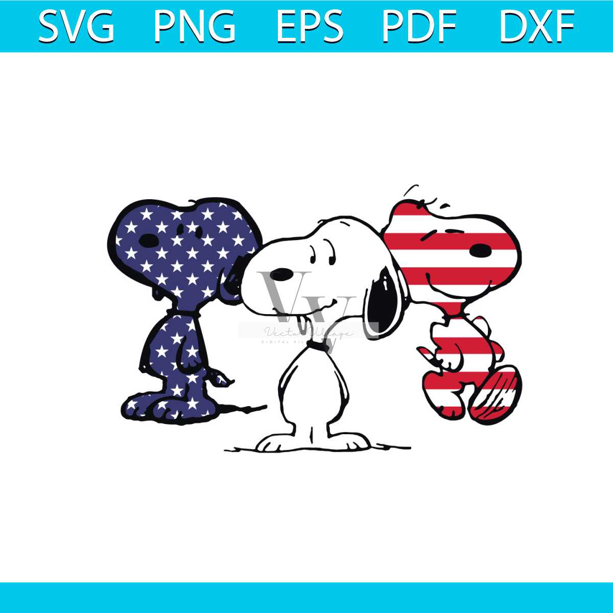 Three Snoopy American Flag Version Svg, 4th Of July Svg, Ind | Inspire ...