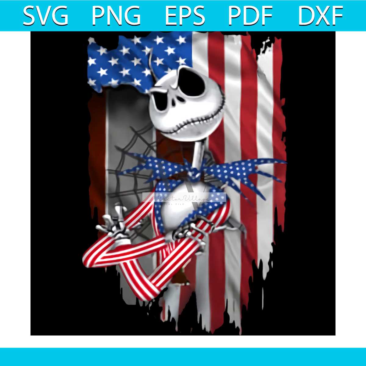 Jack Skellington American Flag Version Svg, 4th Of July Svg, - Inspire ...