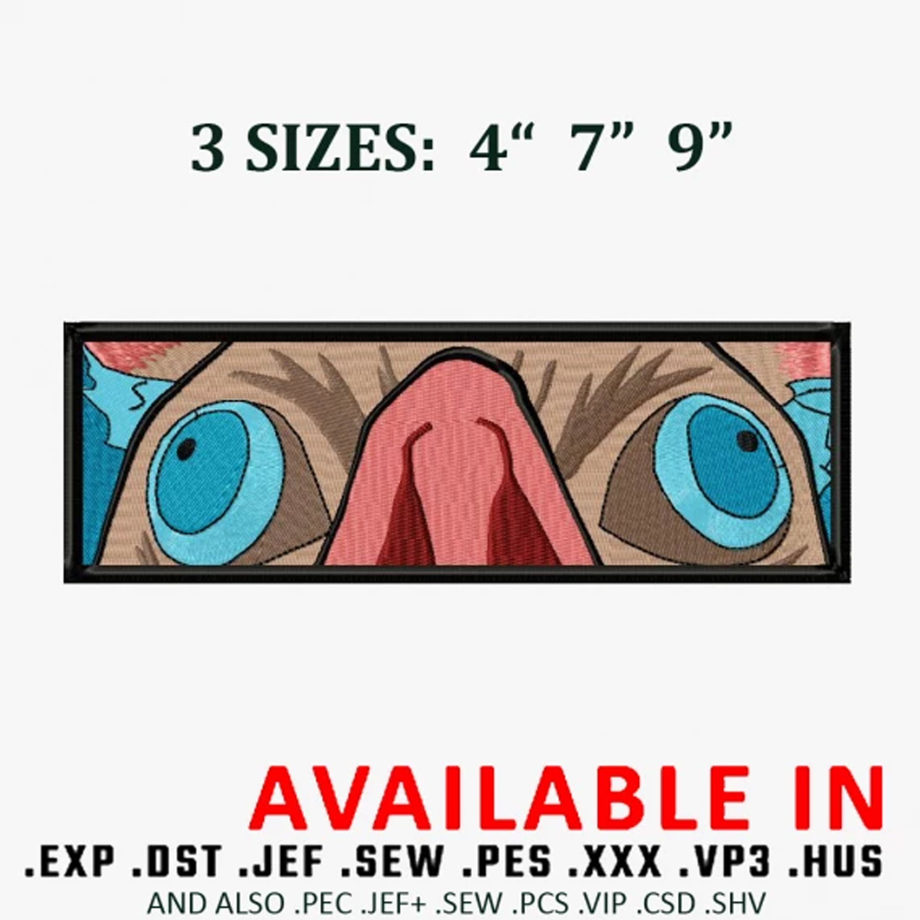 Inosuke mask Embroidery Design, Demon slayer Embroidery, Ani | Inspire ...