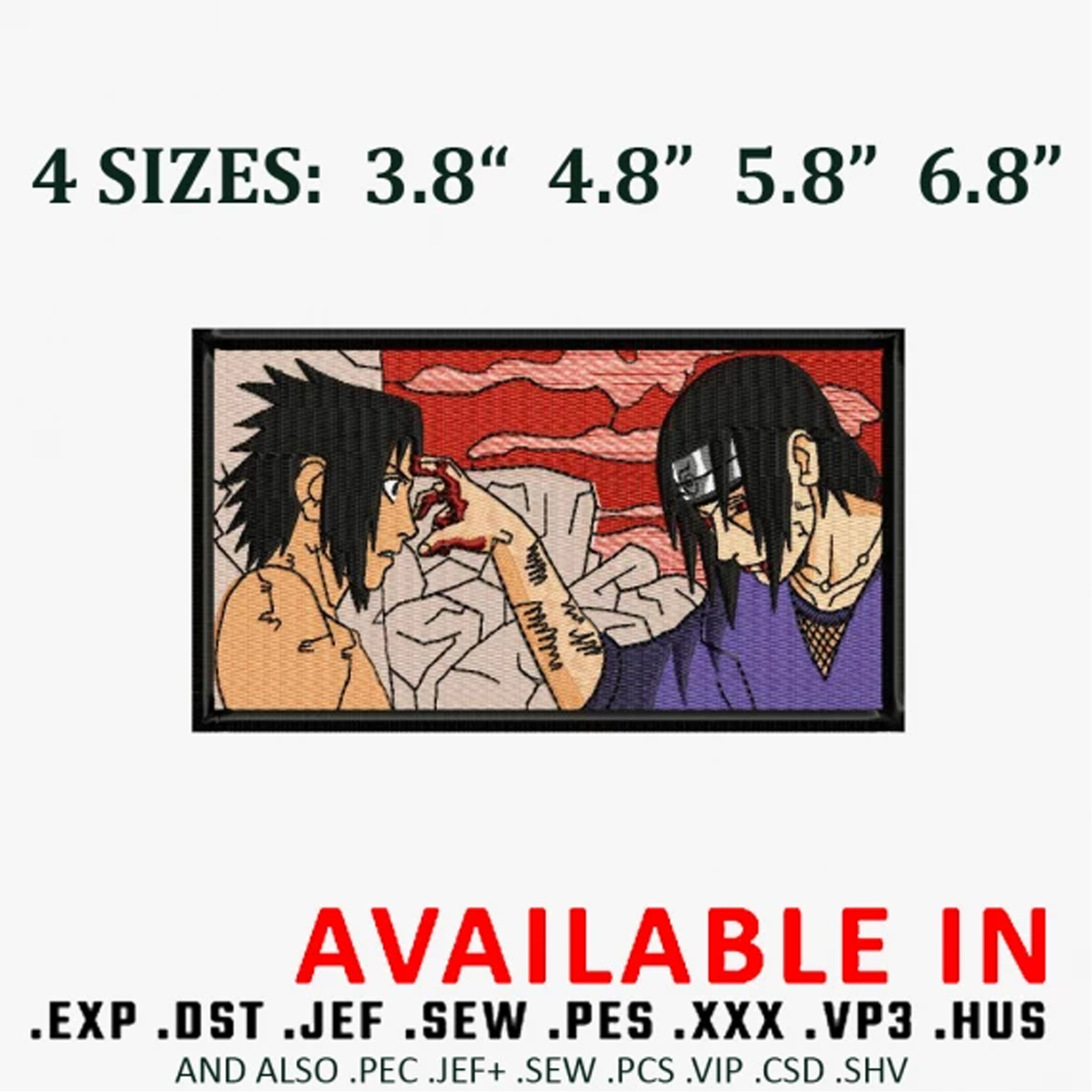 Itachi finger Embroidery Design, Naruto Embroidery, Anime de - Inspire ...
