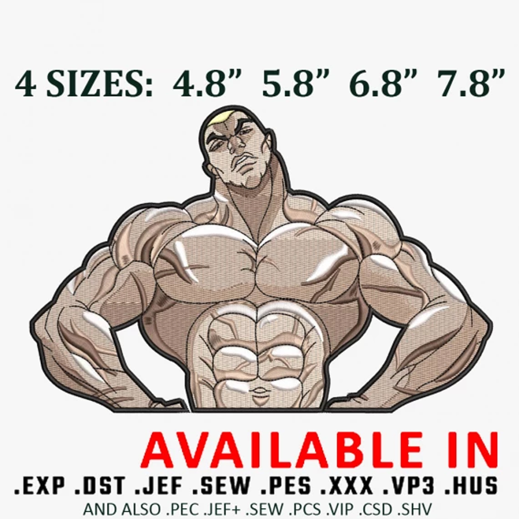 Jack hanma body Embroidery Design, Baki Embroidery, Anime de | Inspire ...