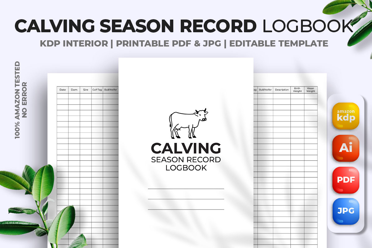 Calving Season Record Logbook KDP Interior | Inspire Uplift