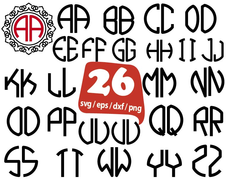 Monogram SVG Bundle, Alphabet svg, Fancy Monogram svg, Schoo - Inspire ...