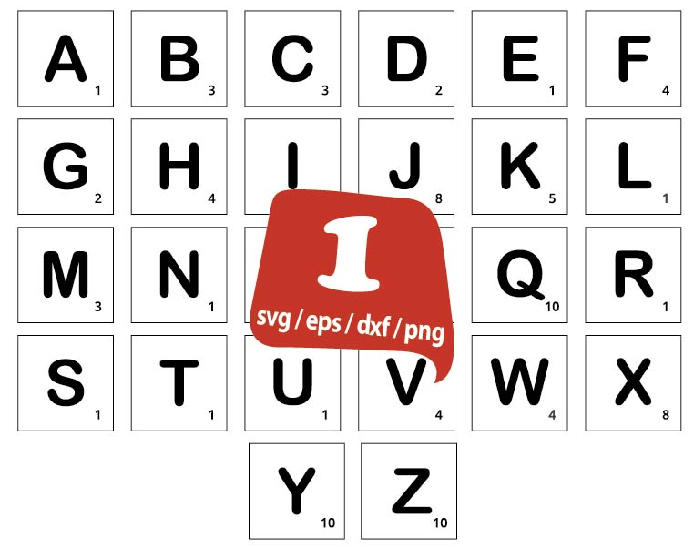 scrabble letters svg - Inspire Uplift