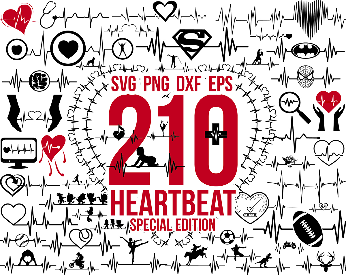 Heartbeat svg Bundle, Heart Beat svg, Heartbeat Clipart, Hea - Inspire ...