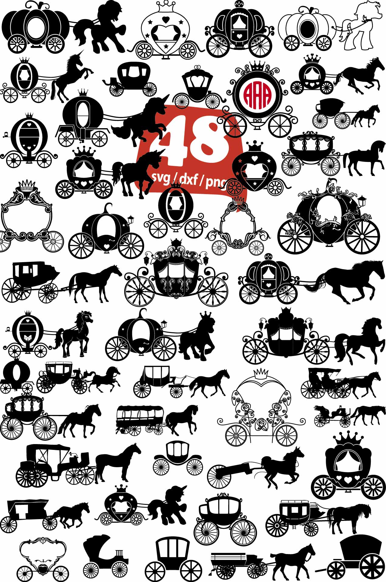 Disney Carriage svg Bundle, Carriage Silhouette svg, Wagon s - Inspire ...