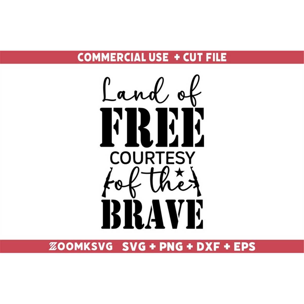 Land of free courtesy of the brave SVG, Veteran Svg, Veteran | Inspire ...