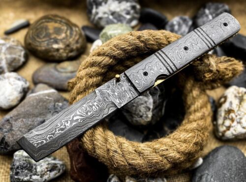 Custom Handmade Full Damascus Folding Knife, Pocket Knife Wi | Inspire ...